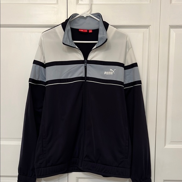 Puma | Shirts | Puma Mens Black And Blue Track Jacket | Poshmark